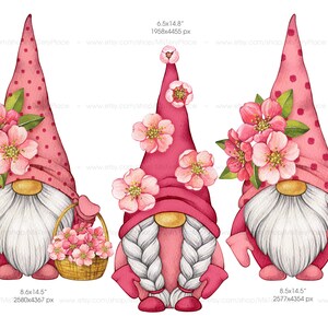 Spring Blossom Gnome PNG Clipart. Garden Gnomes Cute Watercolor Clipart ...