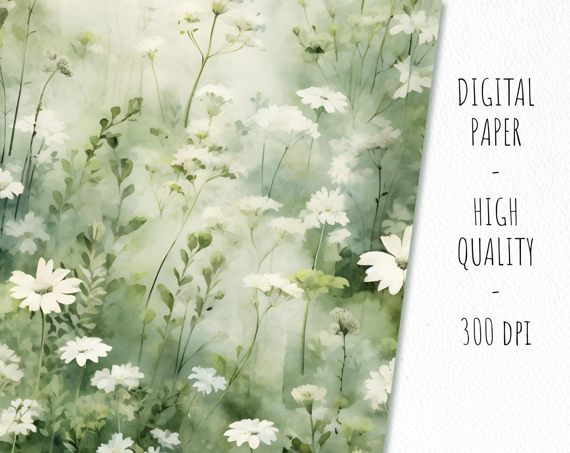 Green Forest Watercolor Paper: Abstract Floral Scrapbook Backgrounds ...