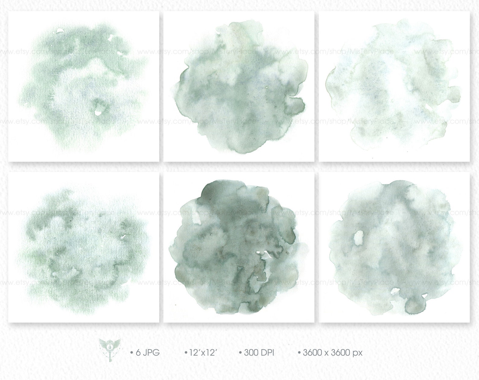 Sage Green Watercolor Digital Paper, Abstract Watercolor Patterns ...