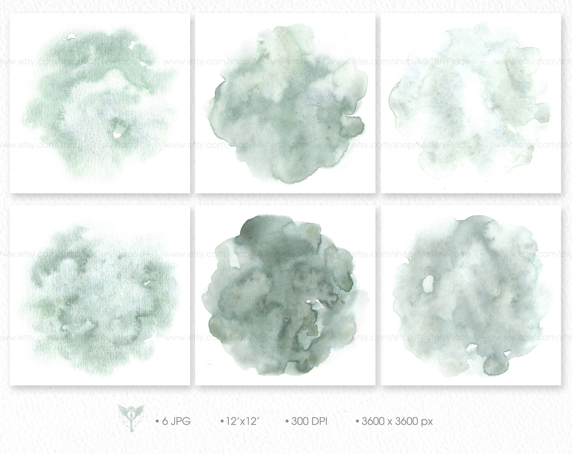 Sage Green Watercolor Digital Paper Abstract Watercolor - Etsy