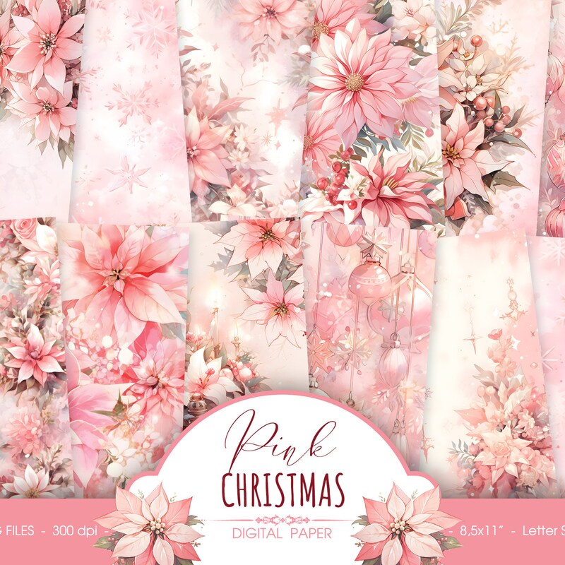 Christmas Digital Paper - Etsy
