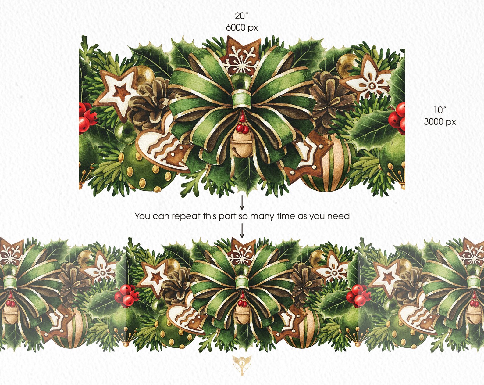 Christmas Border PNG Clipart. Christmas Floral Border. Watercolor ...
