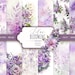 Lilac Floral Watercolor Digital Paper, Abstract Pastel Purple Scrapbook ...