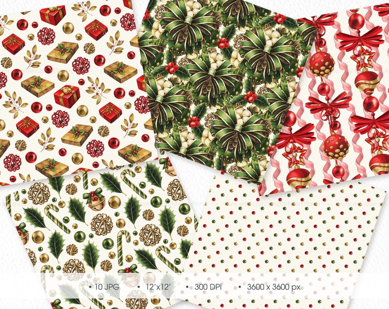 Christmas Digital Paper. Vintage Christmas Seamless Pattern. - Etsy