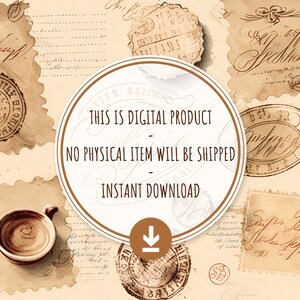Vintage Coffee Watercolor Digital Paper, Abstract Retro Watercolor ...