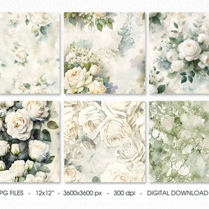 Sage Green Floral Seamless Pattern. Wedding Printable Pastel Digital ...