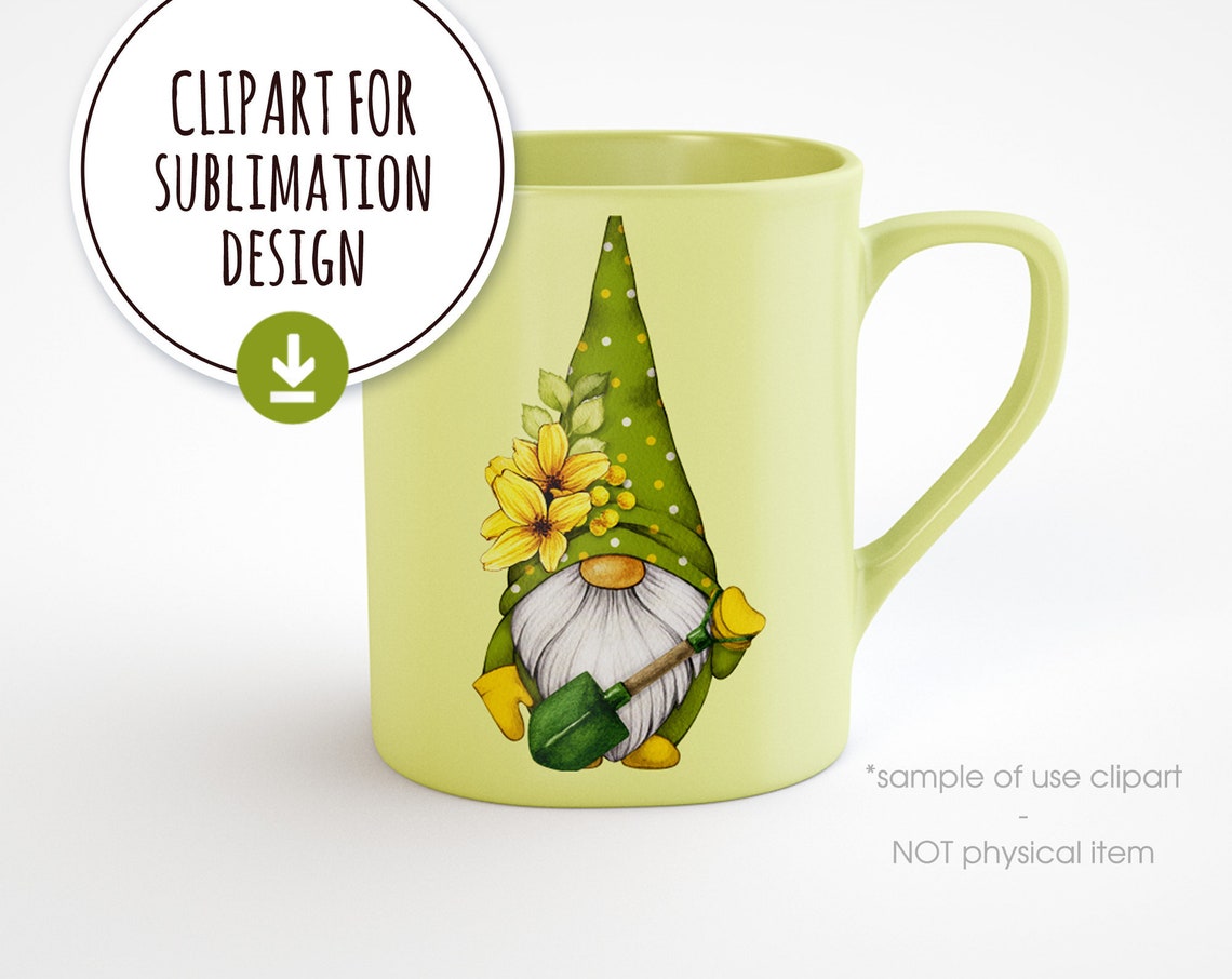 Spring Garden Gnome PNG Clipart. Cute Gnome Watercolor Clipart - Etsy