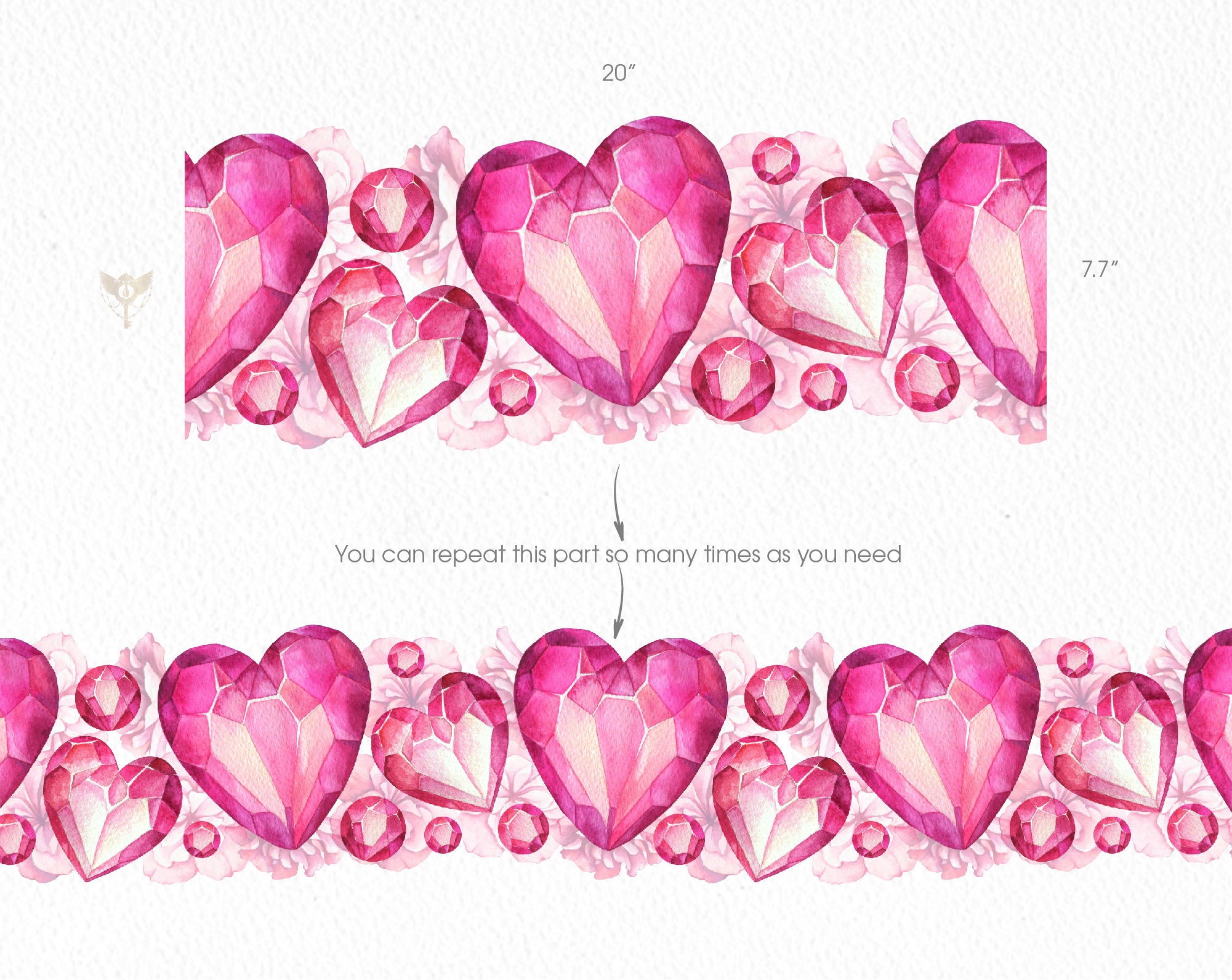 Valentines Day Seamless Border PNG Clipart. Heart Frame - Etsy