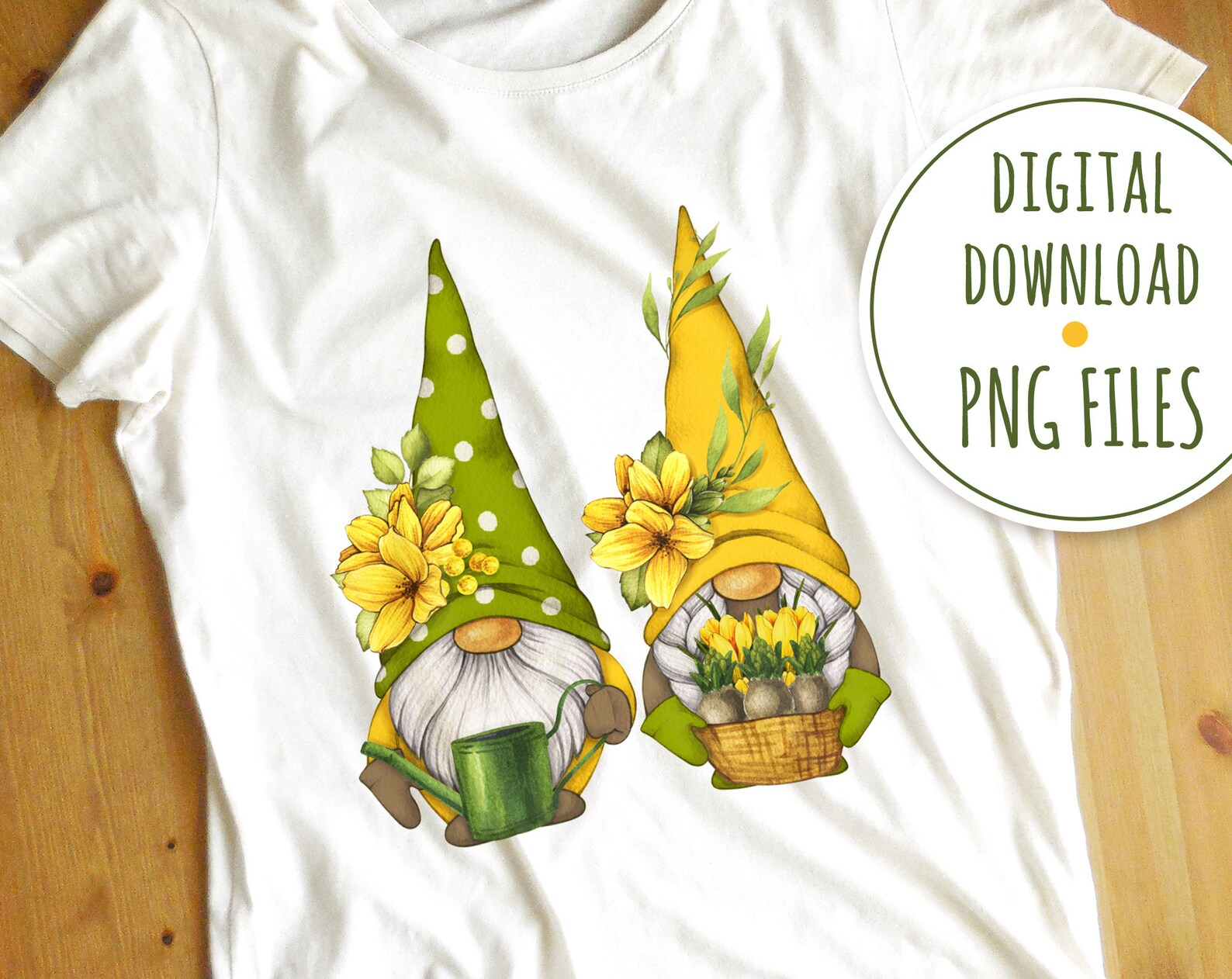 Spring Garden Gnome PNG Clipart. Cute Gnome Watercolor Clipart - Etsy