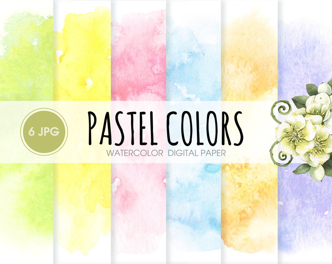 Pastel Watercolor Digital Paper, Abstract Watercolor Splash. Pastel ...