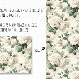 Sage Green Floral Seamless Pattern. Wedding Printable Pastel Digital ...