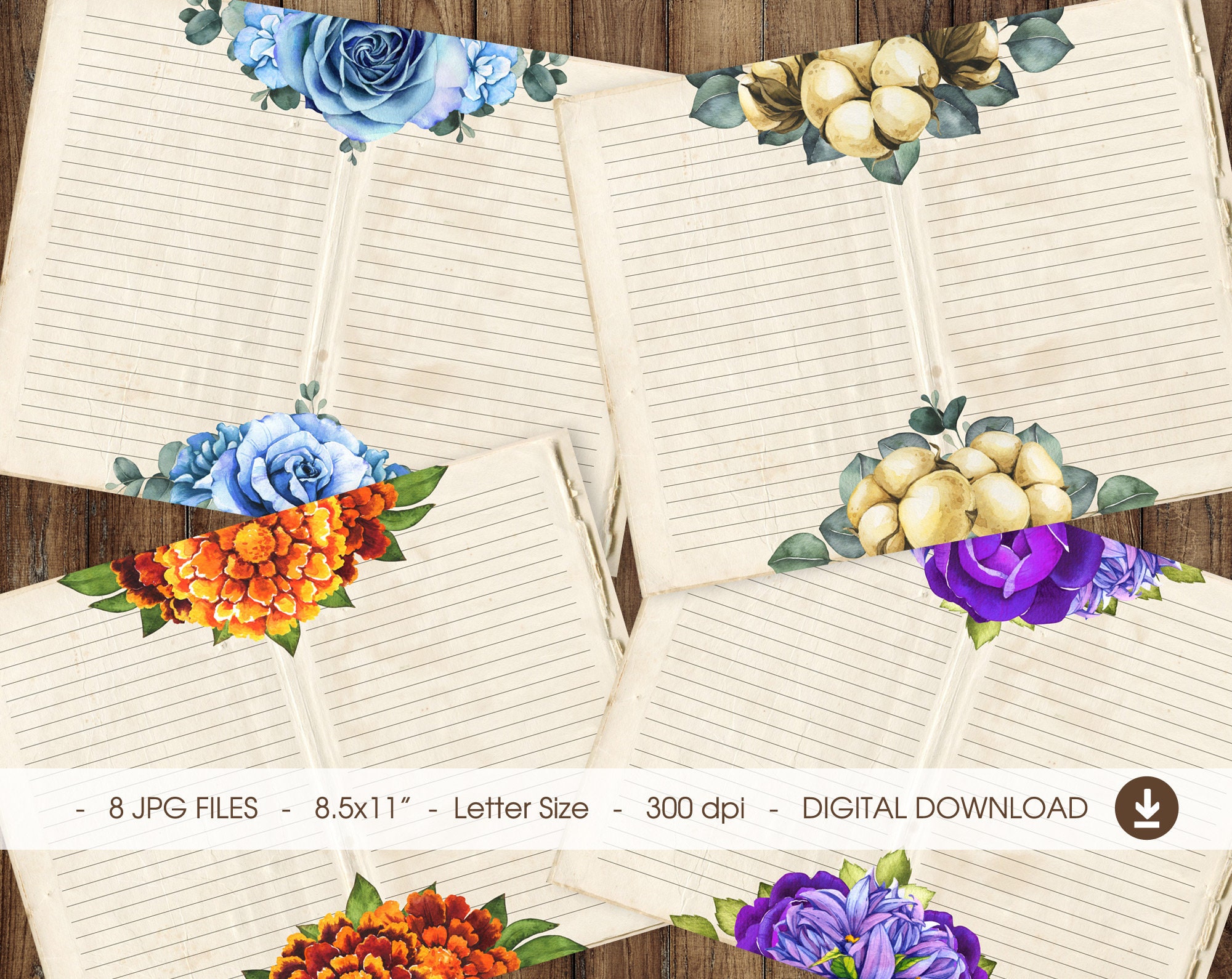 Cottagecore Planner Digital File. Vintage Lined Printable - Etsy