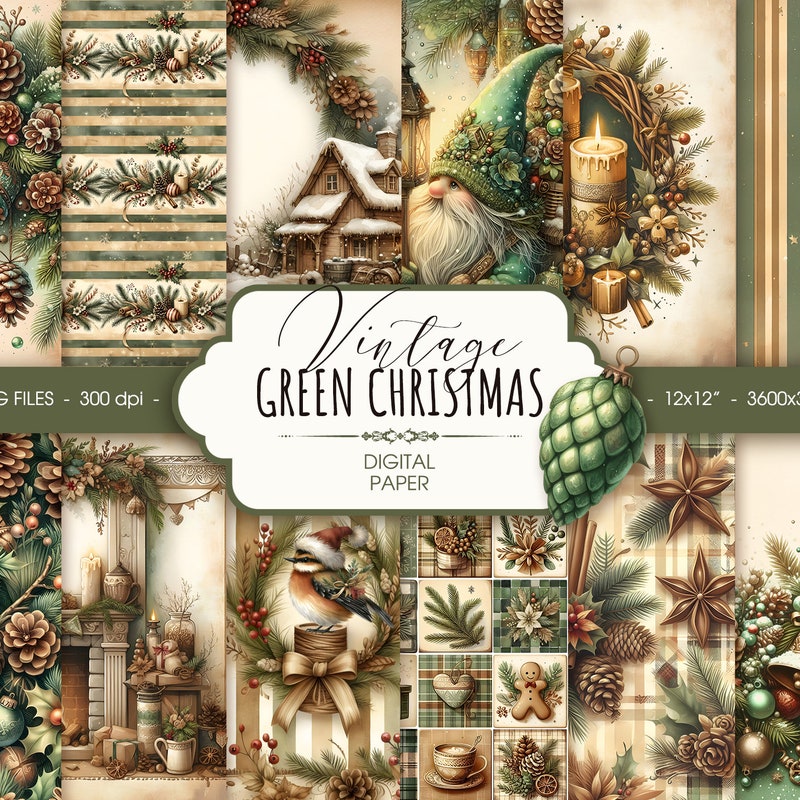 Christmas Digital Paper - Etsy