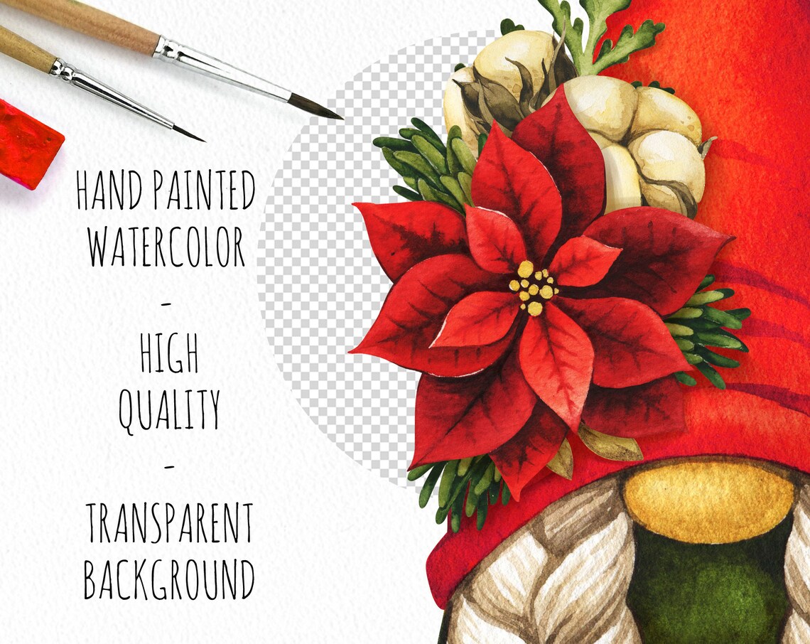Christmas Gnomes PNG Clipart. Christmas Gnome Cute Watercolor - Etsy