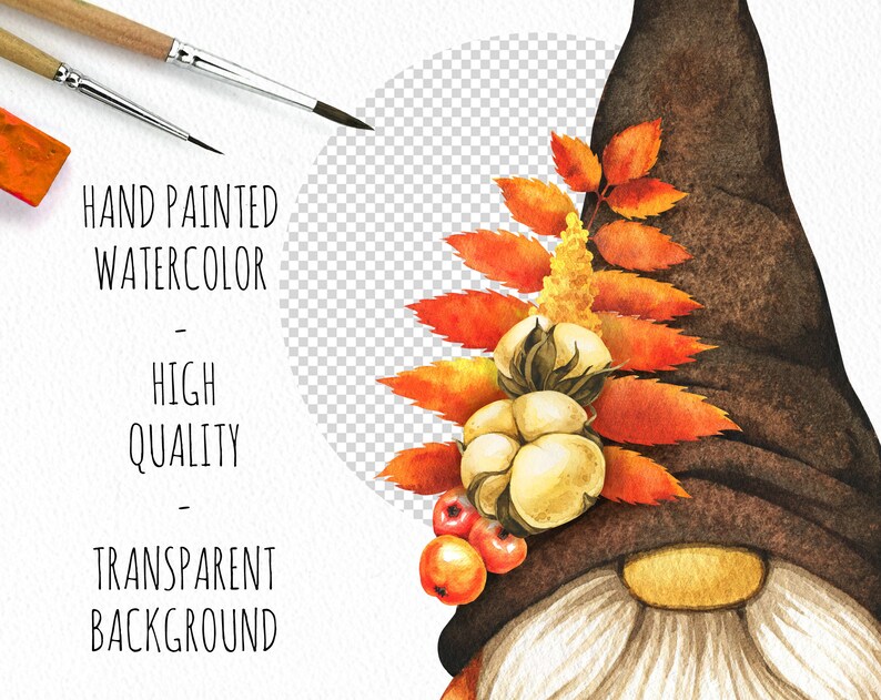 Thanksgiving Gnomes PNG Clipart. Watercolor Fall Gnome Cute - Etsy