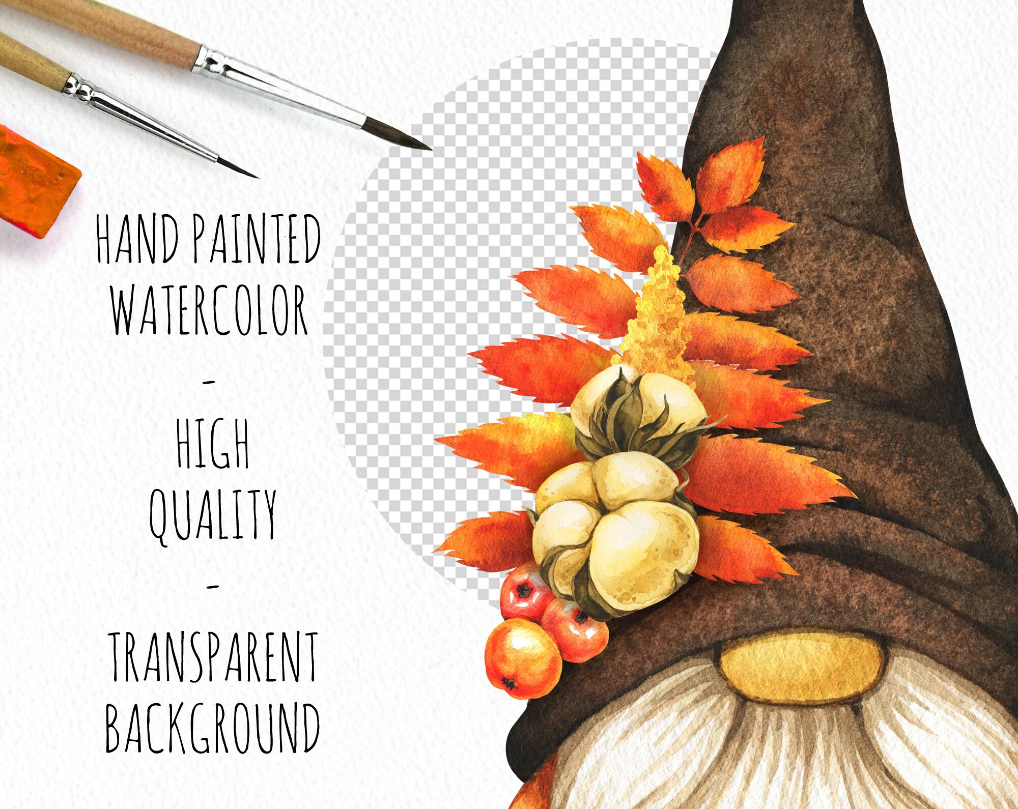 Thanksgiving Gnomes PNG Clipart. Watercolor Fall Gnome Cute Clipart - Etsy