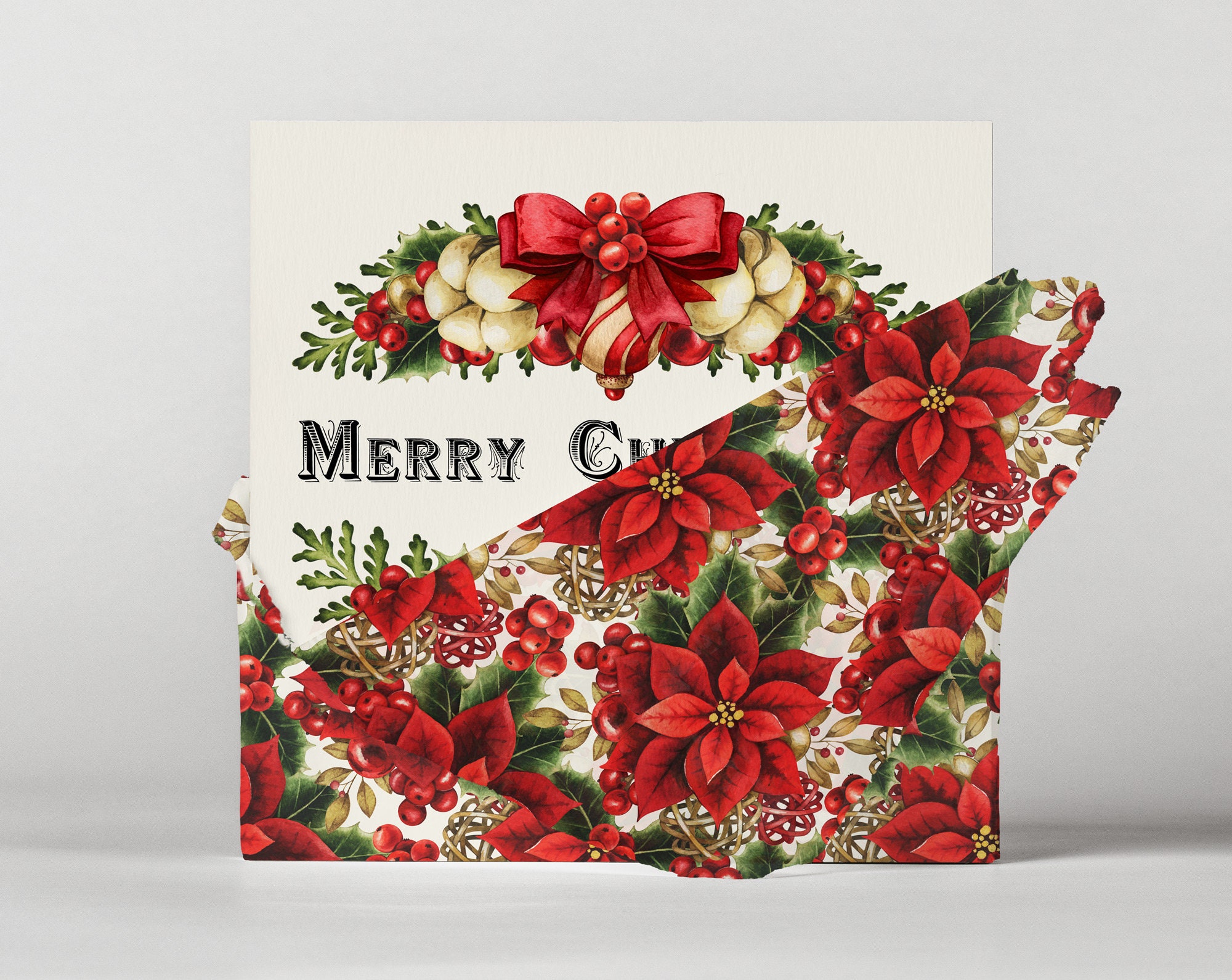 Christmas Digital Paper. Vintage Christmas Seamless Pattern. Digital ...