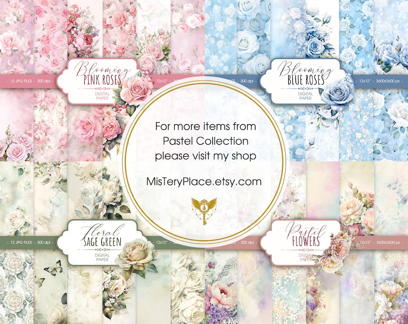 Rainbow Floral Watercolor Scrapbook Paper, Colorful Abstract Flowers ...