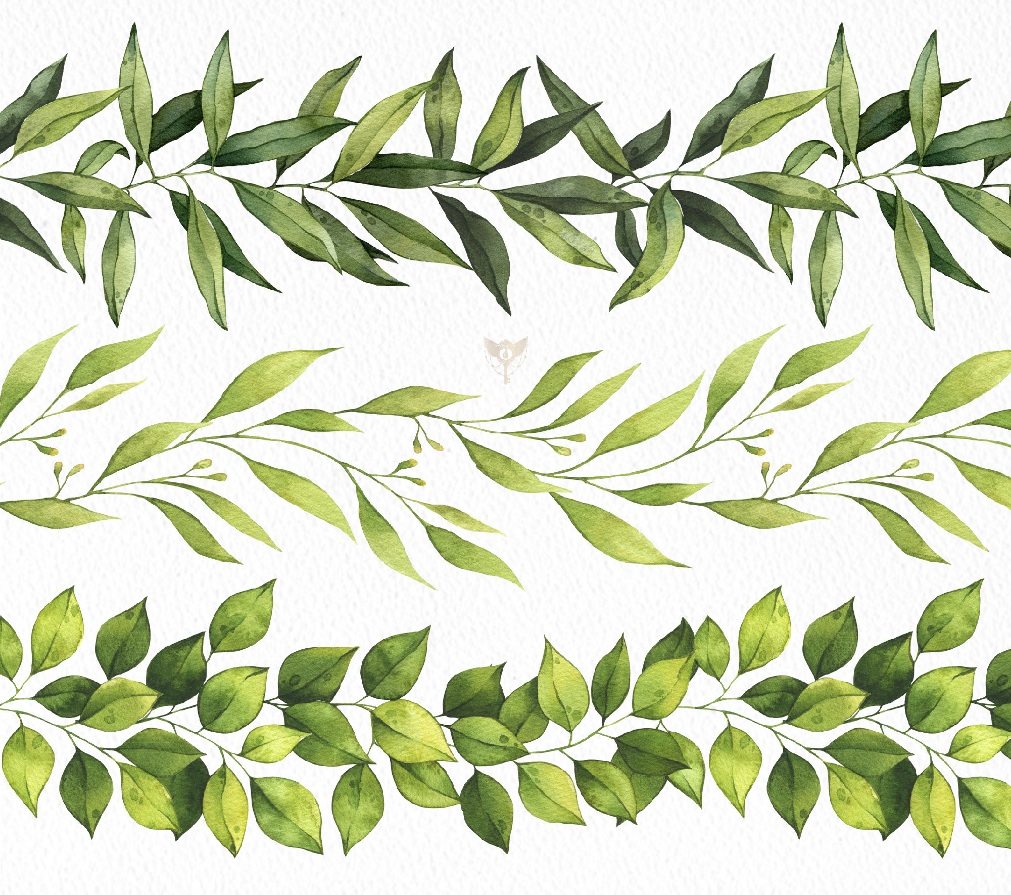 Greenery Border PNG Clipart. Greenery Garland Clipart. | Etsy