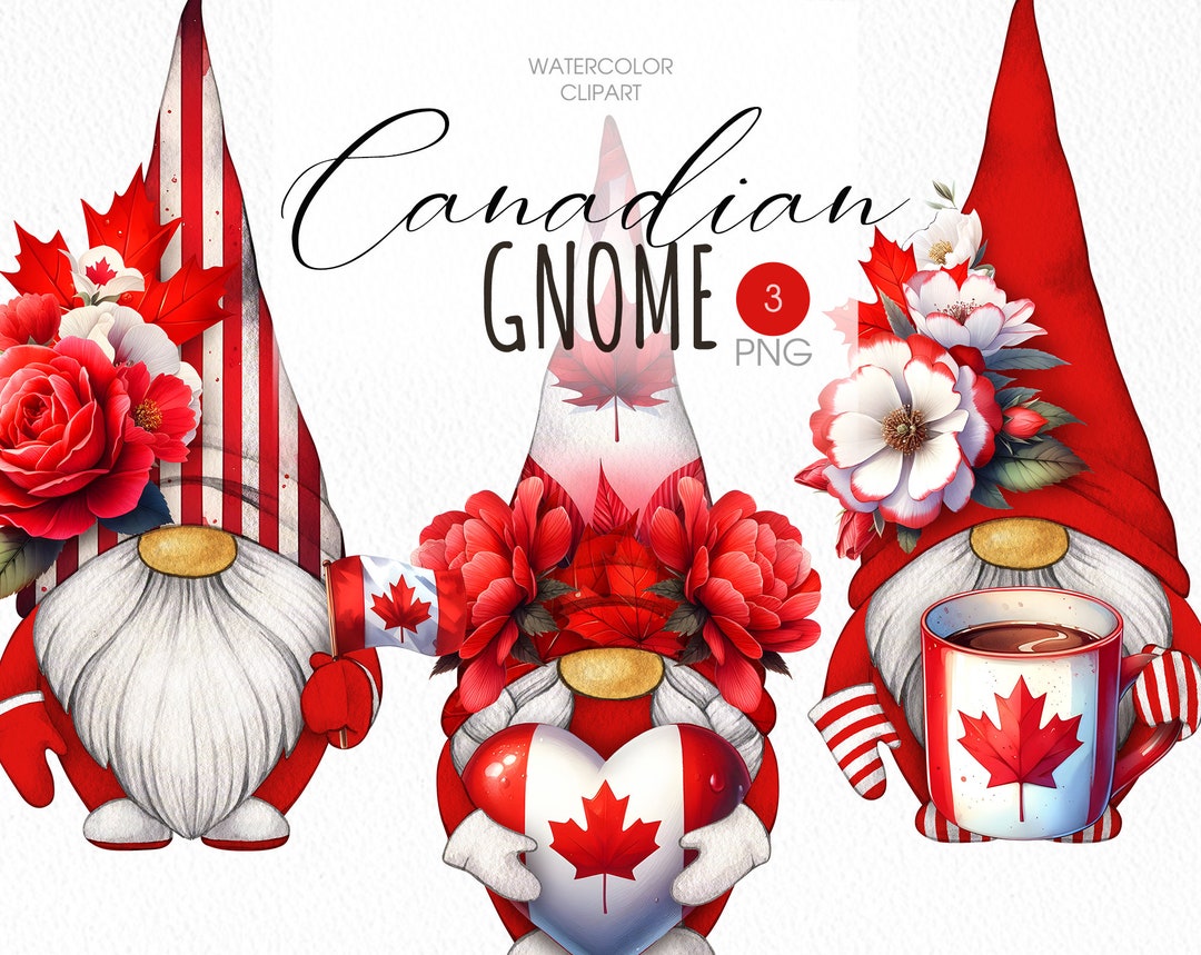 Canada Gnome PNG Clipart. Canadian Flag Gnome Watercolor Clipart ...