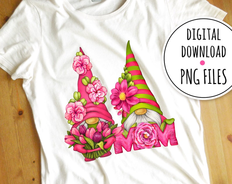 Mothers Day Gnome PNG Clipart. Cute Mom Gnome Watercolor - Etsy