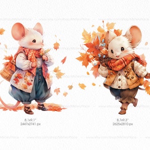 Cute Fall Mouse PNG Clipart. Autumn Sublimation Designs, Digital ...