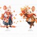 Cute Fall Mouse PNG Clipart. Autumn Sublimation Designs, Digital ...