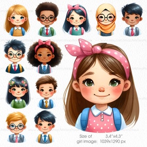 Back to School Bundle PNG Clipart. Cute Watercolor School Printable ...