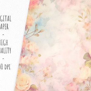 Rainbow Floral Digital Paper, Colorful Abstract Watercolor Flowers ...