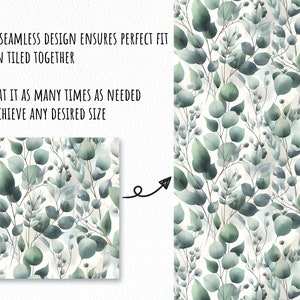 Eucalyptus Seamless Pattern. Printable Sage Green Greenery Digital ...