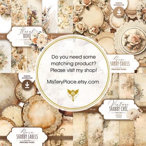 Vintage Beige Grunge Digital Paper: Abstract Texture Scrapbook (12x12 ...