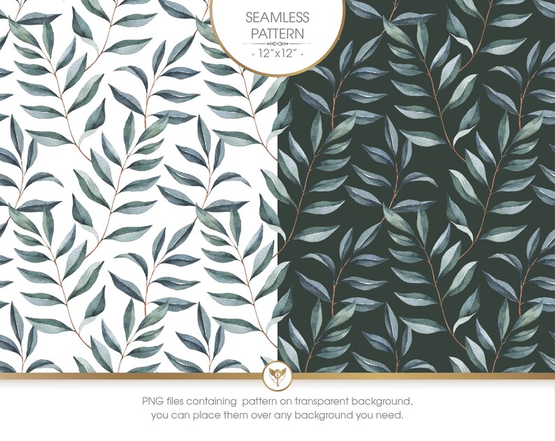 Sage Green Floral Digital Paper. Eucalyptus Seamless Pattern. - Etsy