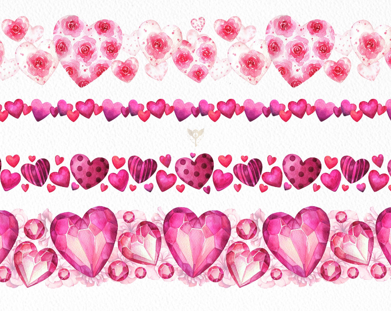 Valentines Day Seamless Border PNG Clipart. Heart Frame Valentines ...