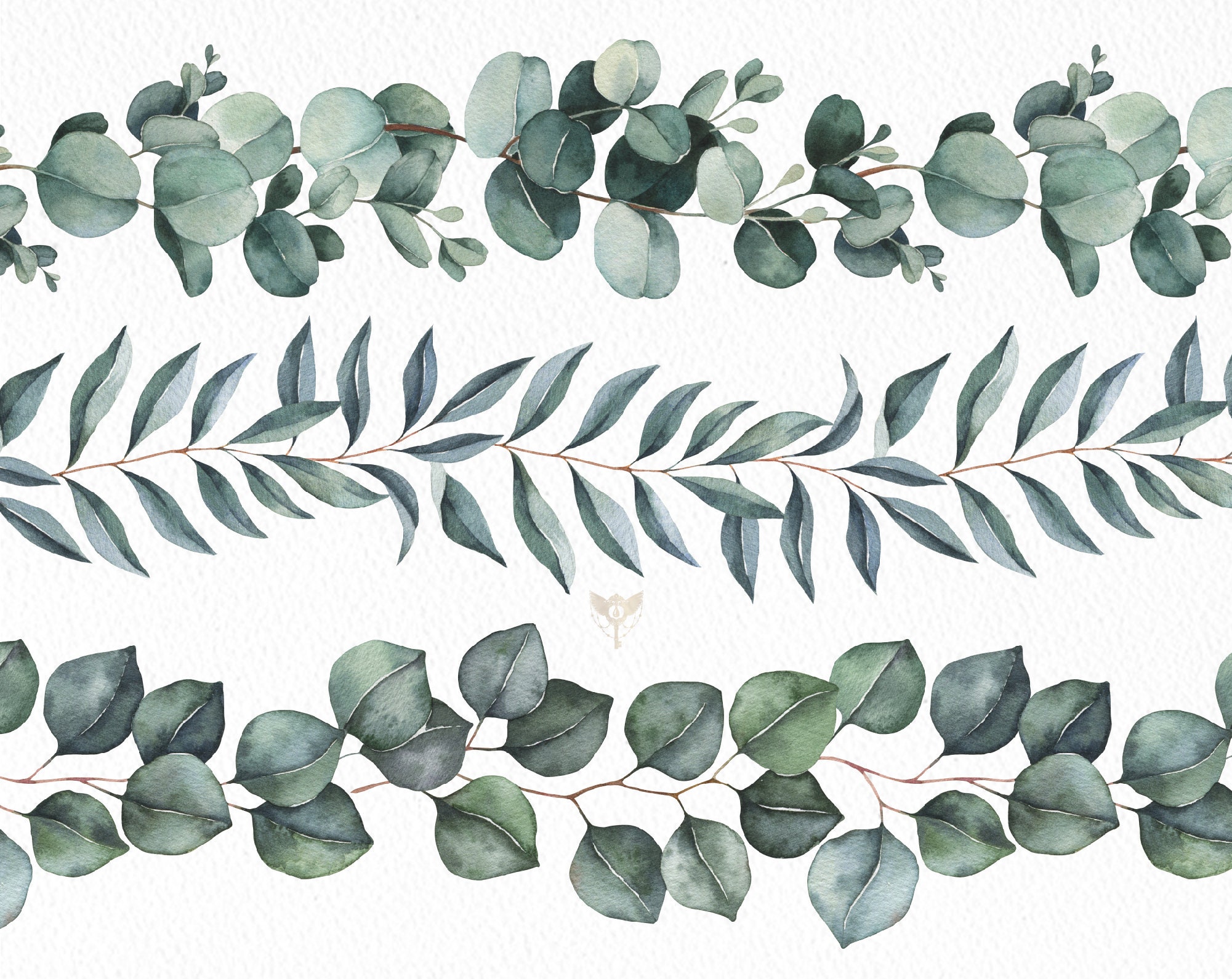 Eucalyptus Border PNG Clipart. Watercolor Eucalyptus Seamless - Etsy Canada