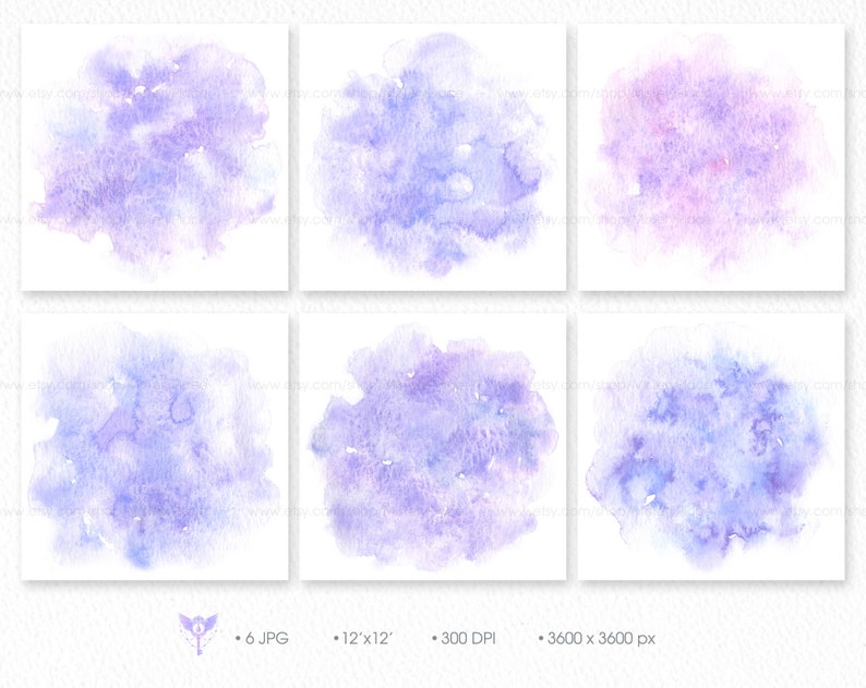 Lavender Watercolor Digital Paper, Abstract Watercolor Splash ...