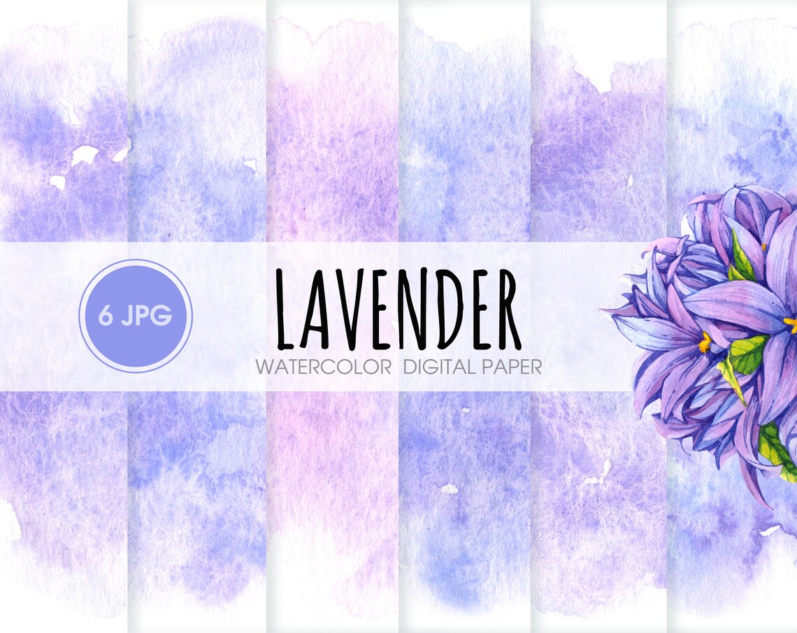 Lavender Watercolor Digital Paper Abstract Watercolor Splash | Etsy