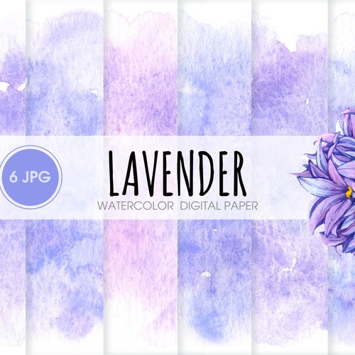 Lavender Watercolor Digital Paper Abstract Watercolor Splash | Etsy