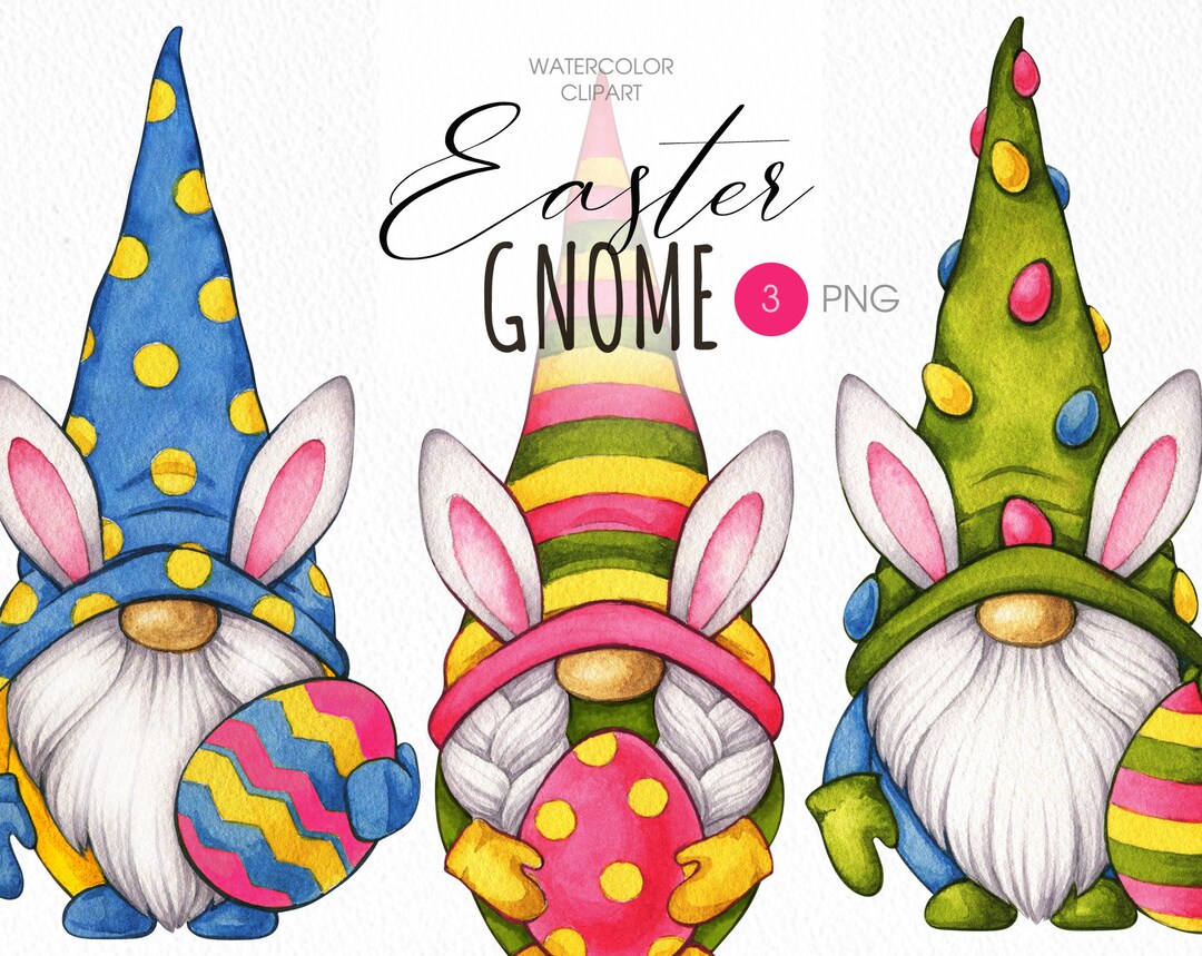 Easter Gnomes PNG Clipart. Easter Gnome Cute Watercolor Clipart ...