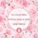 Pastel Pink Floral Digital Paper, Blush Rose Watercolor Scrapbook Paper ...