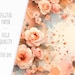 Peach Floral Digital Paper, Abstract Pastel Orange Watercolor Flowers ...