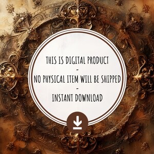 Antique Gold Victorian Digital Paper, Vintage Damask Shabby Chic ...