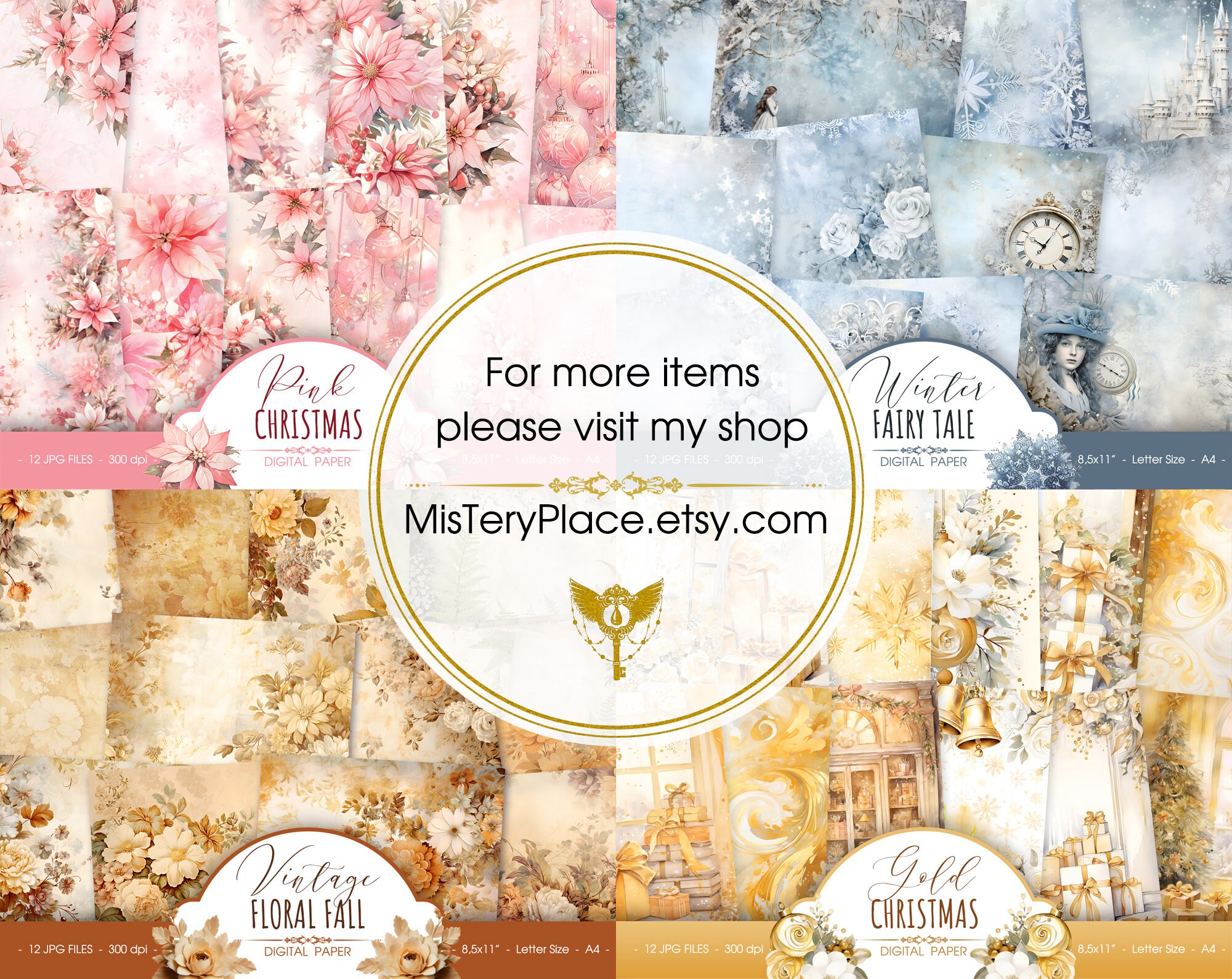 Rainbow Floral Watercolor Scrapbook Paper, Colorful Abstract Flowers ...