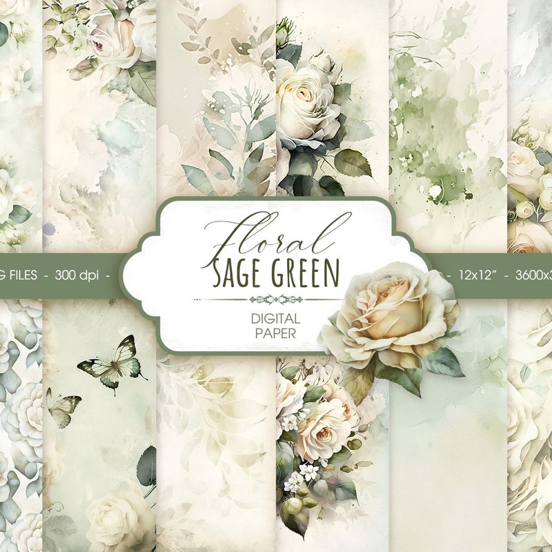Digital Floral Paper - Etsy