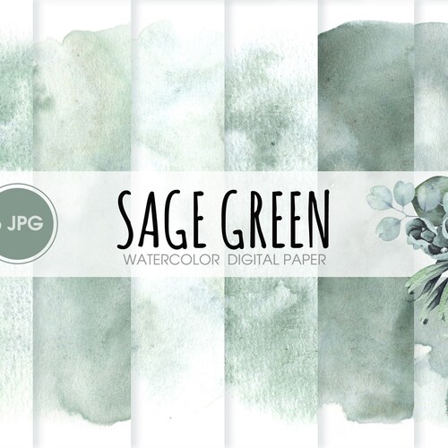 Light Green Sage Watercolor Background Clipart Abstract - Etsy