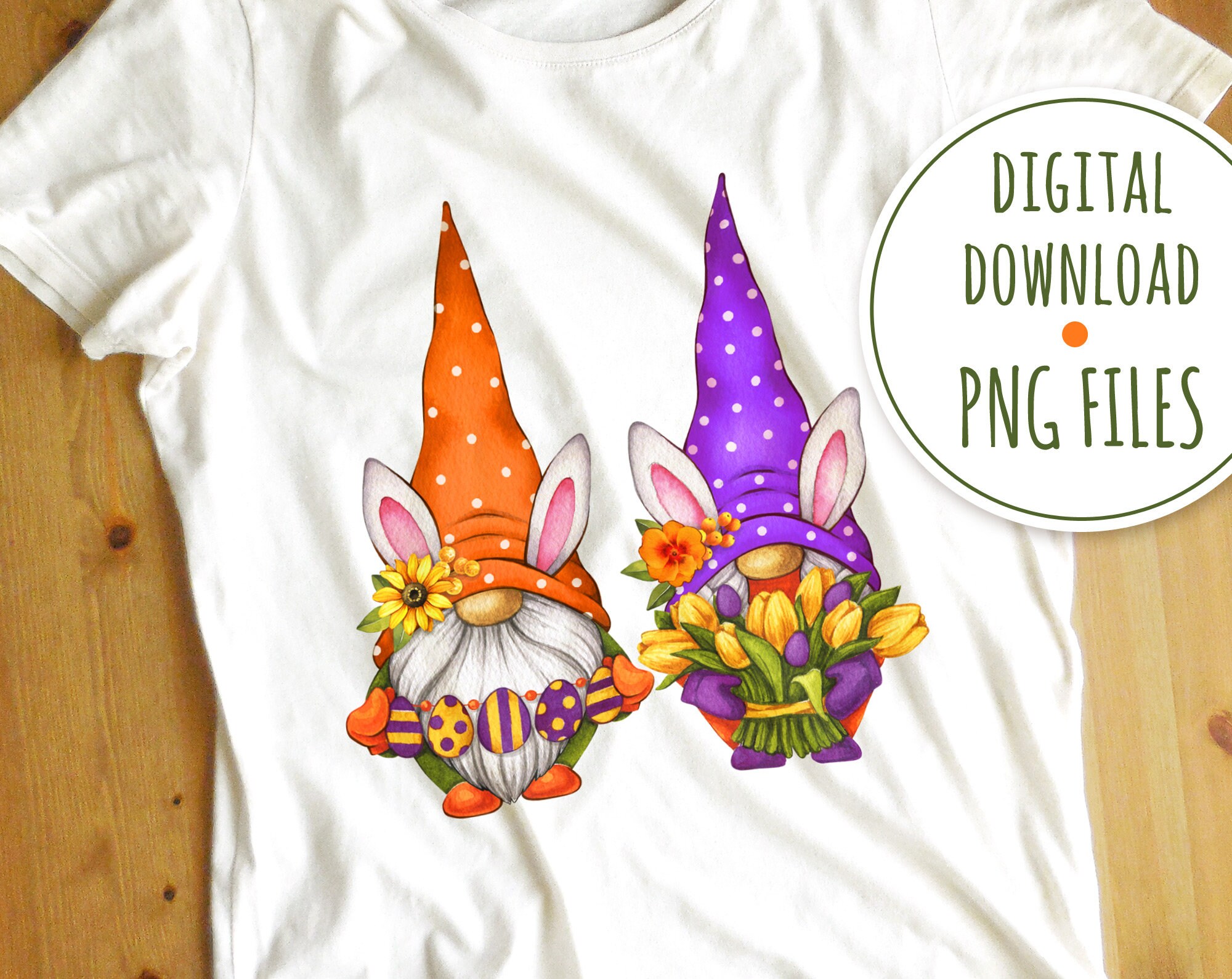 Easter Bunny Gnomes PNG Clipart. Cute Easter Watercolor Clipart. - Etsy