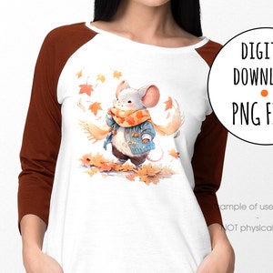 Cute Fall Mouse PNG Clipart. Autumn Sublimation Designs, Digital ...