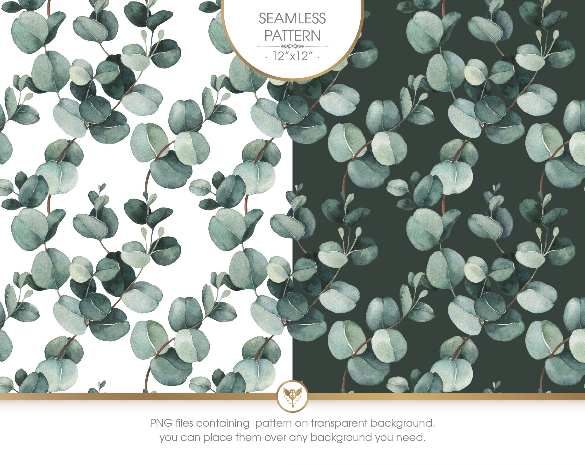 Sage Green Floral Digital Paper. Eucalyptus Seamless Pattern. - Etsy