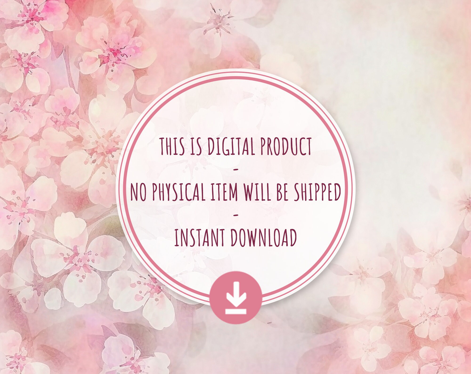 Blush Floral Watercolor Digital Paper, Abstract Pink Spring Watercolor ...