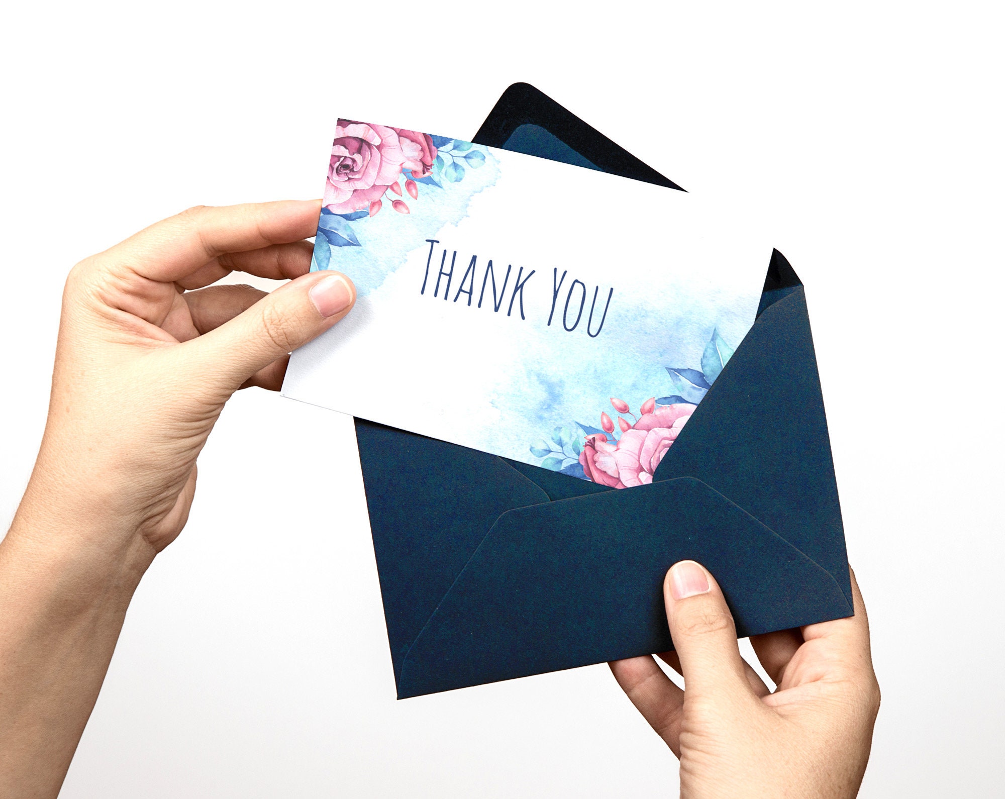 Pink and Blue Watercolor Floral PNG Clipart. Rose Flowers | Etsy