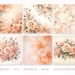 Peach Floral Digital Paper, Abstract Pastel Orange Watercolor Flowers ...